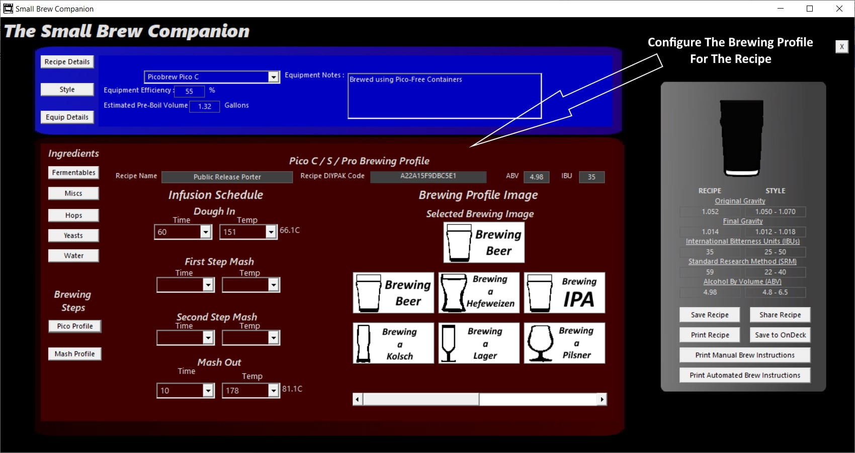 The Small Brew Companion – Making it easy to brew offline since 2020.