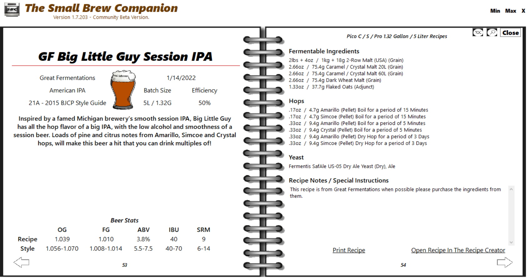 The Small Brew Companion – Making it easy to brew offline since 2020.