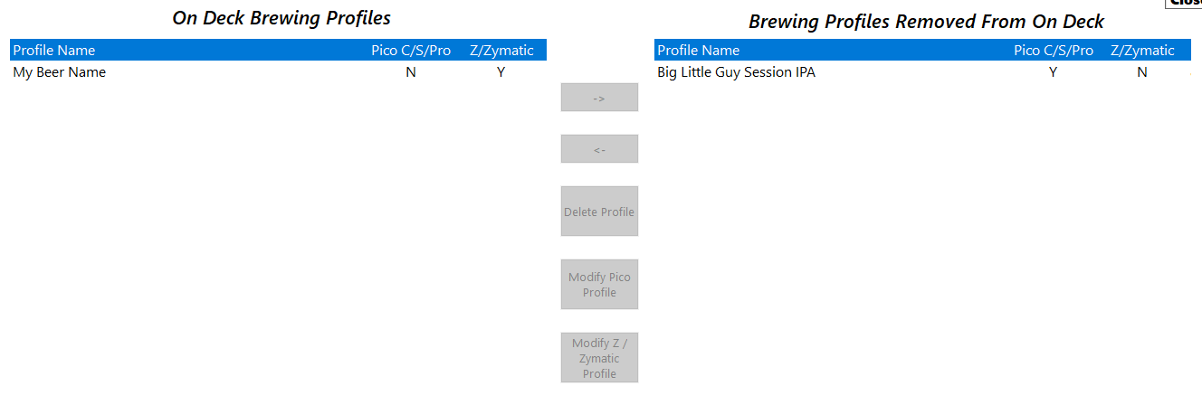 Manage Brewing Profiles – The Small Brew Companion