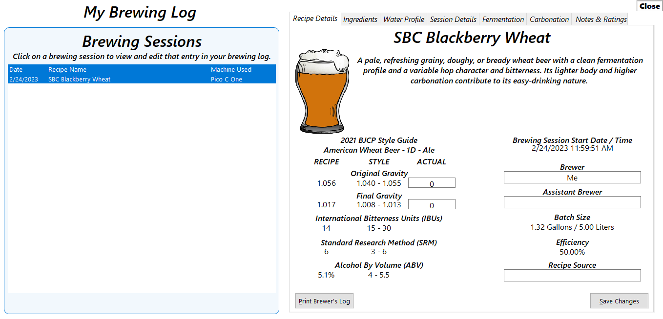How To Use The My Brewing Log – The Small Brew Companion